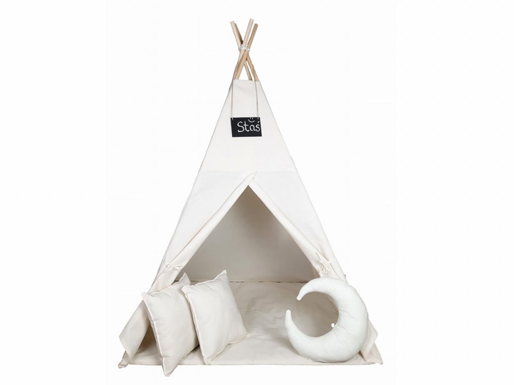 Dětský stan Tipi krémový - Nej-koberce.cz