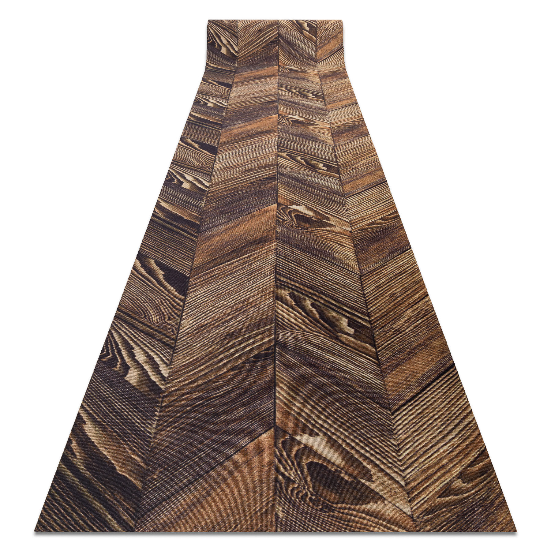 Protiskluzový běhoun DIGITAL - FRENCH CHEVRON hnědý / béžový - Nej ...