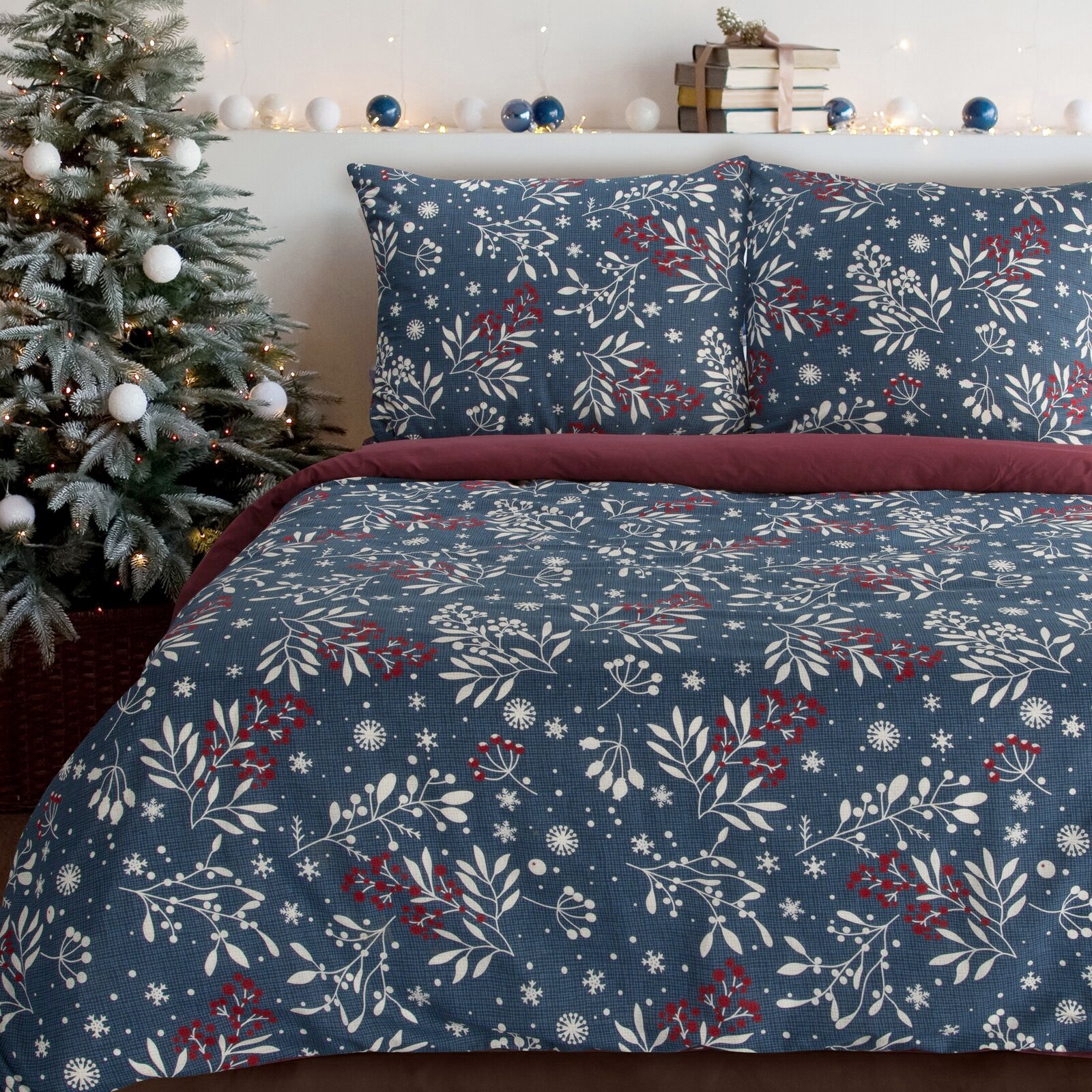 Ložní souprava KRISTY modrá / červená - Nej-koberce.cz